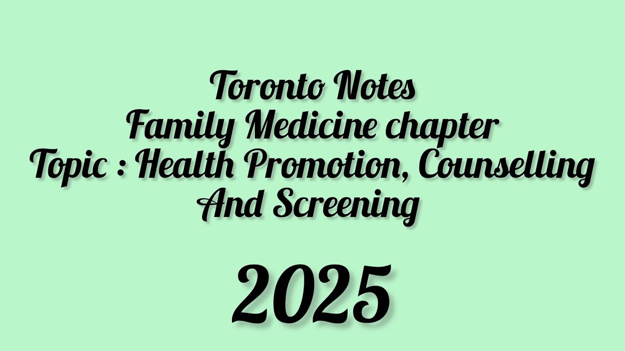 TORONTO NOTES SIMPLIFIED FAMILY MEDICINE || MCCQE1 || Canadian ...