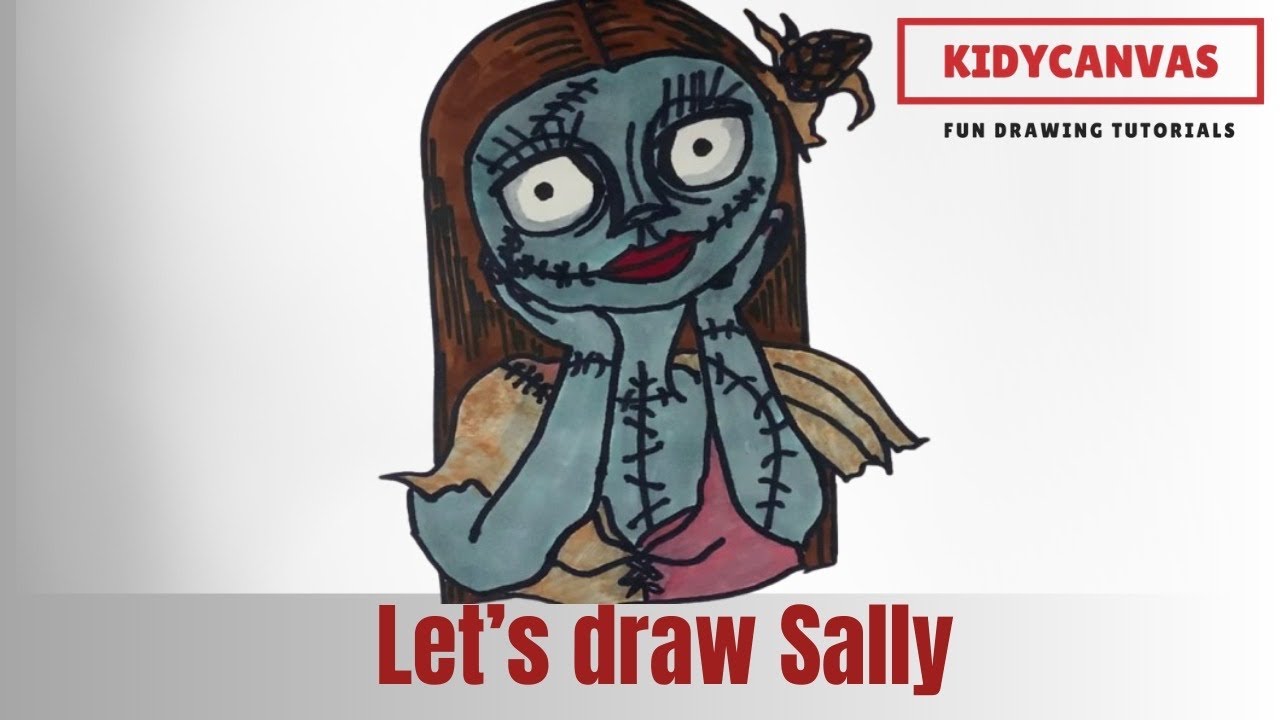 How to Draw Sally from The Nightmare Before Christmas 🎃 | Easy ...