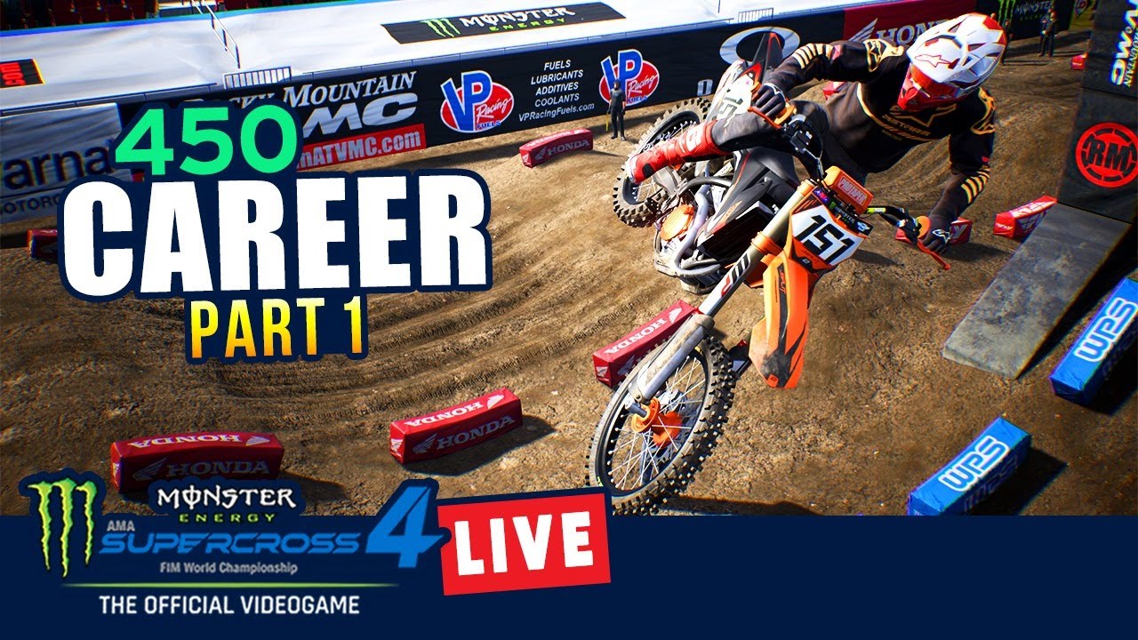 Supercross 4 - 450 Career - Part 1 - Long Season, Big Battles! - YouTube