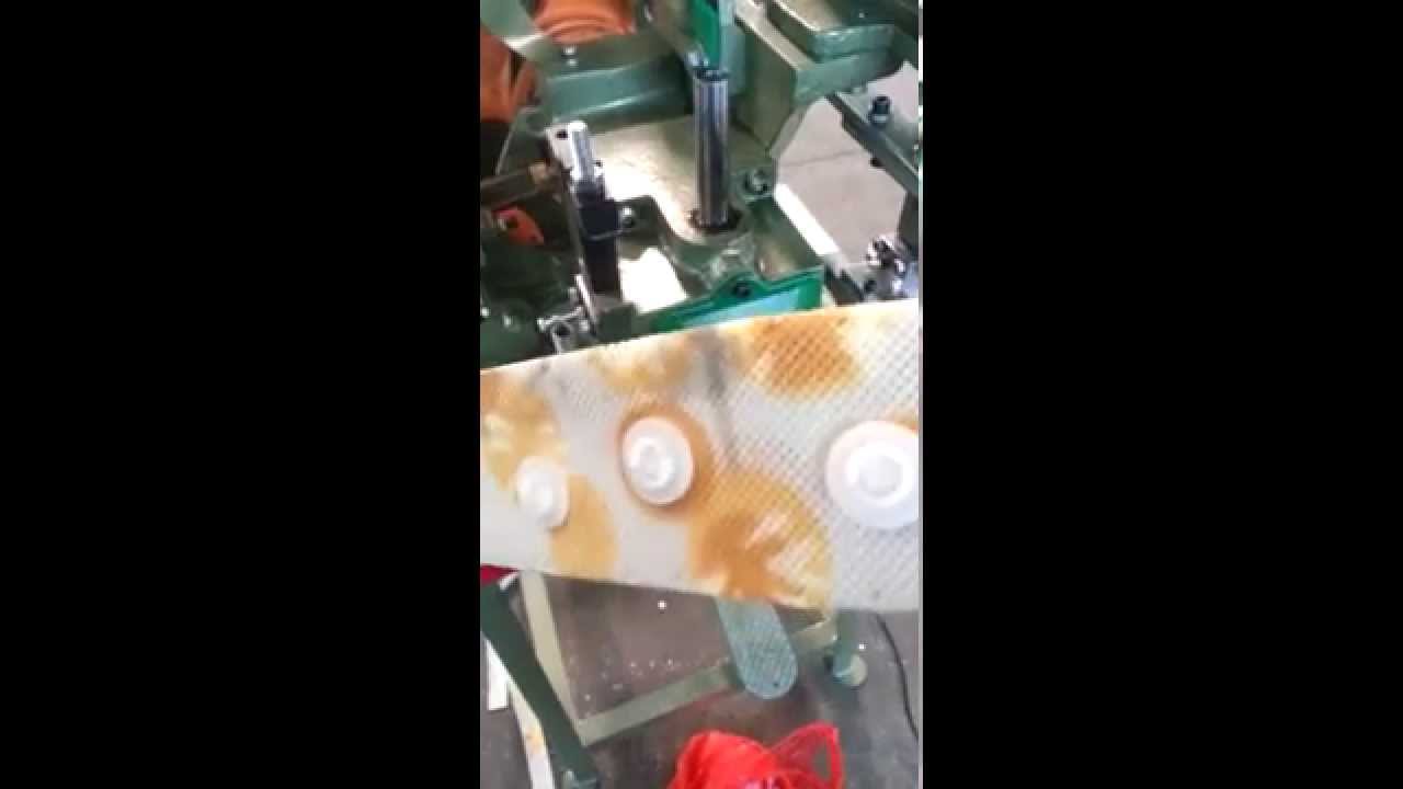 Semi Automatic snap fastening machine - YouTube