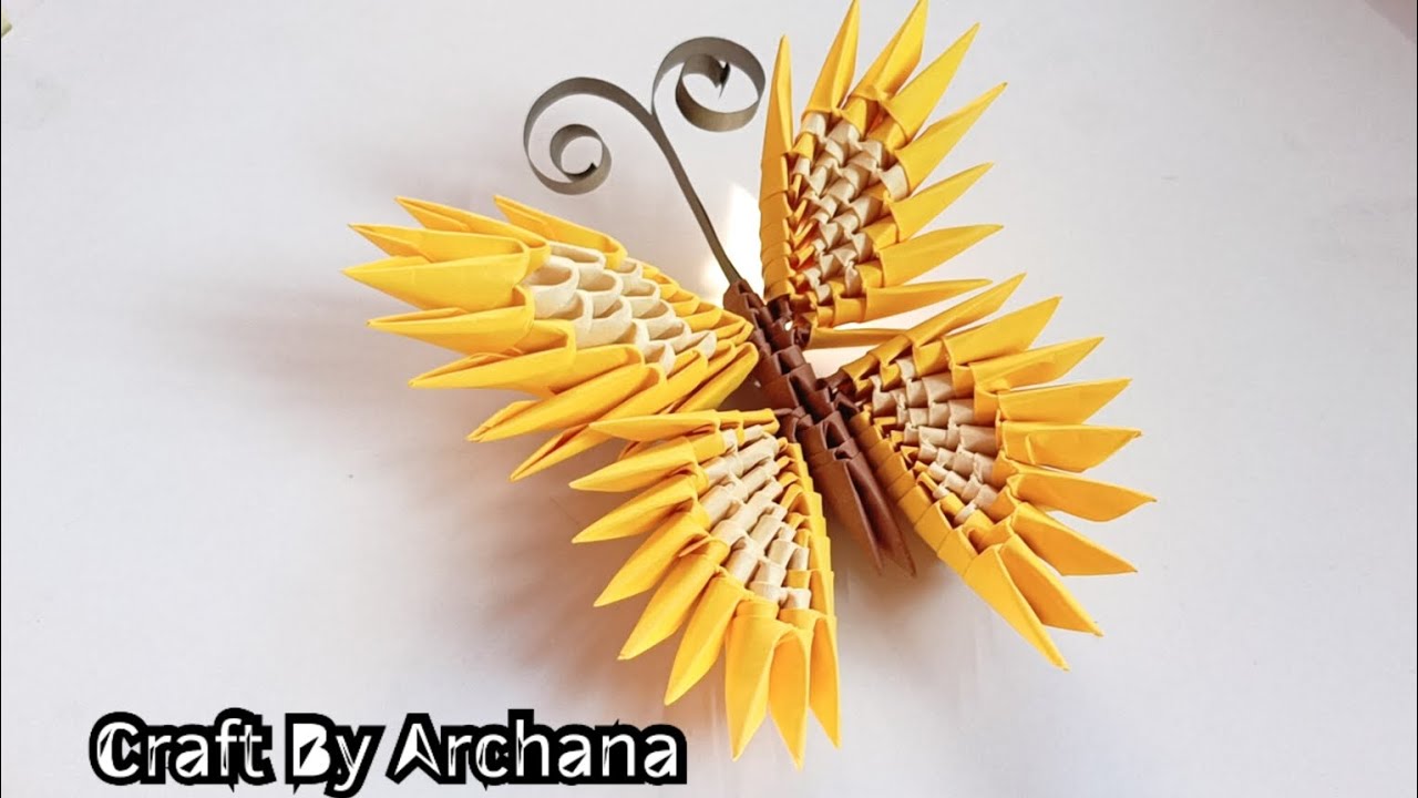 🦋 BUTTERFLY 3D CRAFT / How to Make 3D Origami 🦋Butterfly # ...