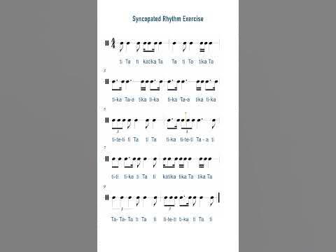 SYNCOPATION RHYTHM EXERCISE #musiclessons - YouTube