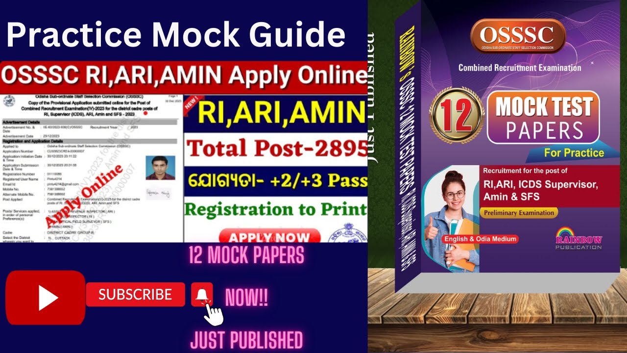 Rainbow Publication MOCK GUIDE for OSSSC 2024 || OSSSC RI ARI AMIN ICDS ...