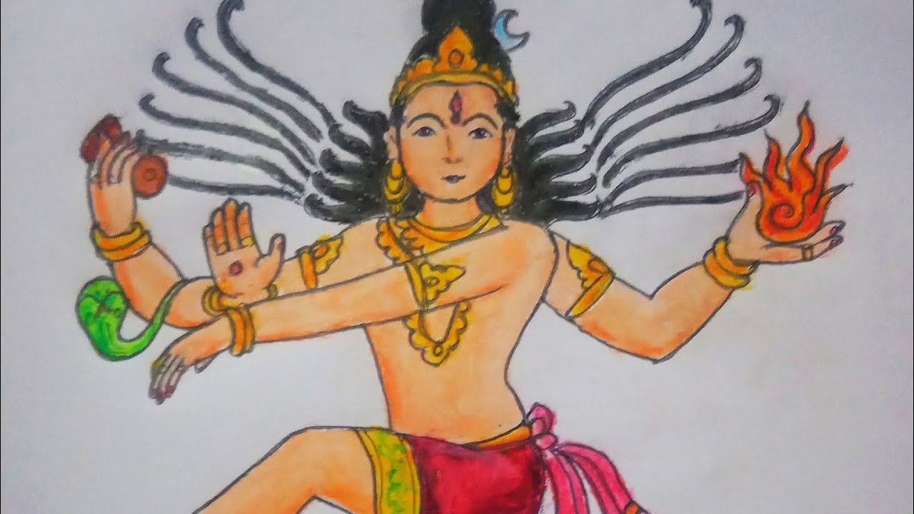 How to draw/colour Nataraja | The Dancing Shiva | Easy | for beginners ...