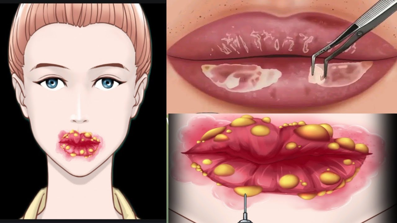 ASMR Sebaceous Mass Explosion ! Lip Blackhead Extrusion | Taking Care ...