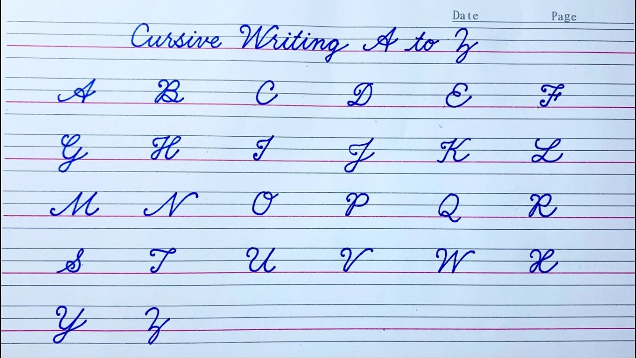 Cursive Writing A to Z | How to write in cursive | Cursive handwriting ...