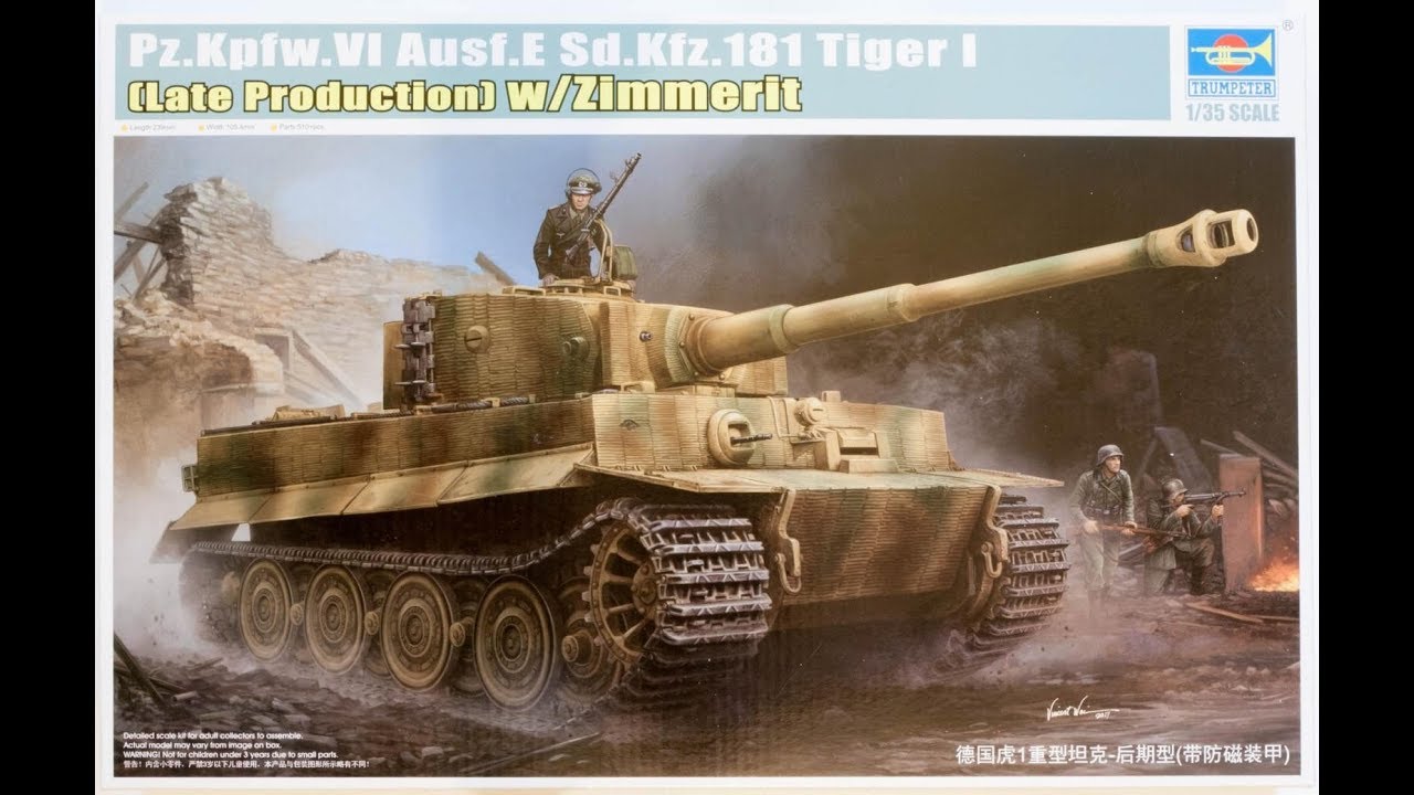 Trumpeter Kit 09540 Tiger I Late Production w Zimmerit Build Review ...