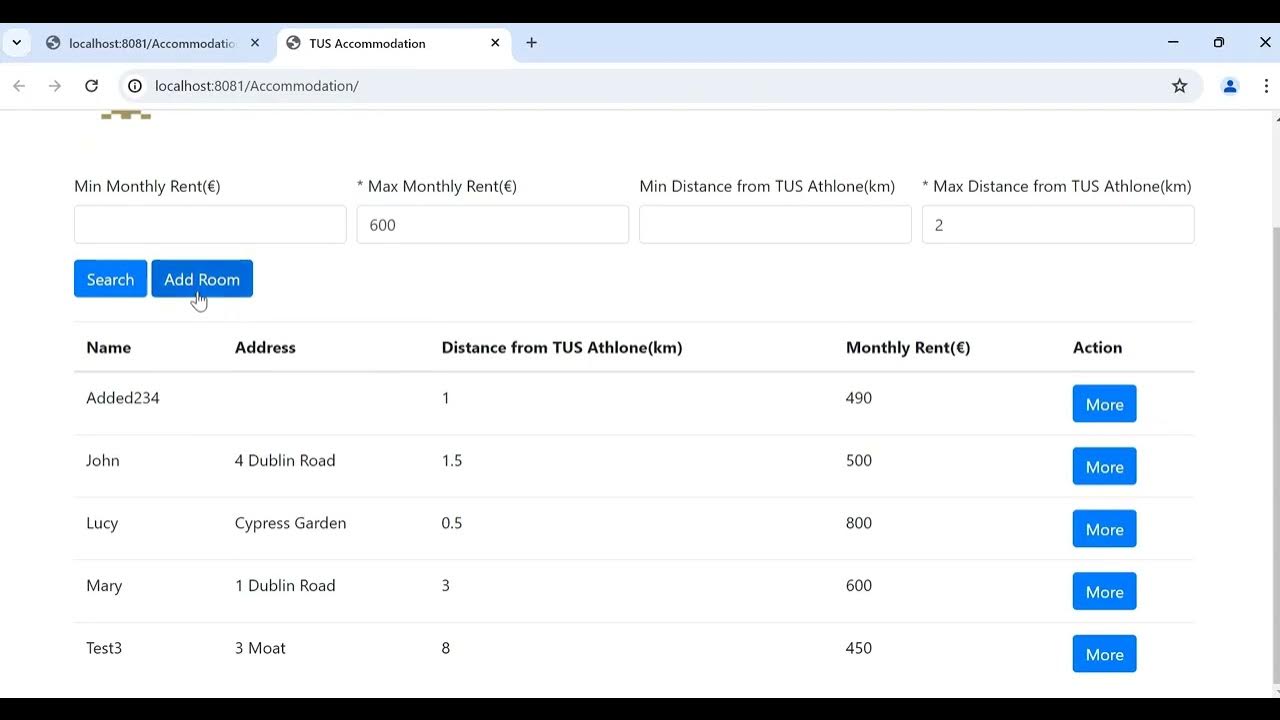 Building A Fullstack Web App With Jdbc Jquery And Bootstrap Accommodation Project Youtube 9709