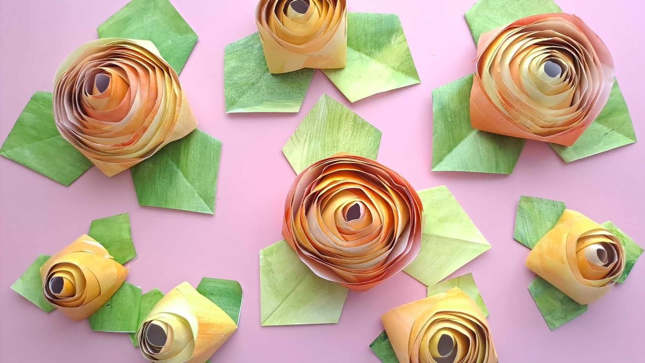 DIY : How to Make Beautiful Paper Flowers with A4 Paper | Paper Rose ...