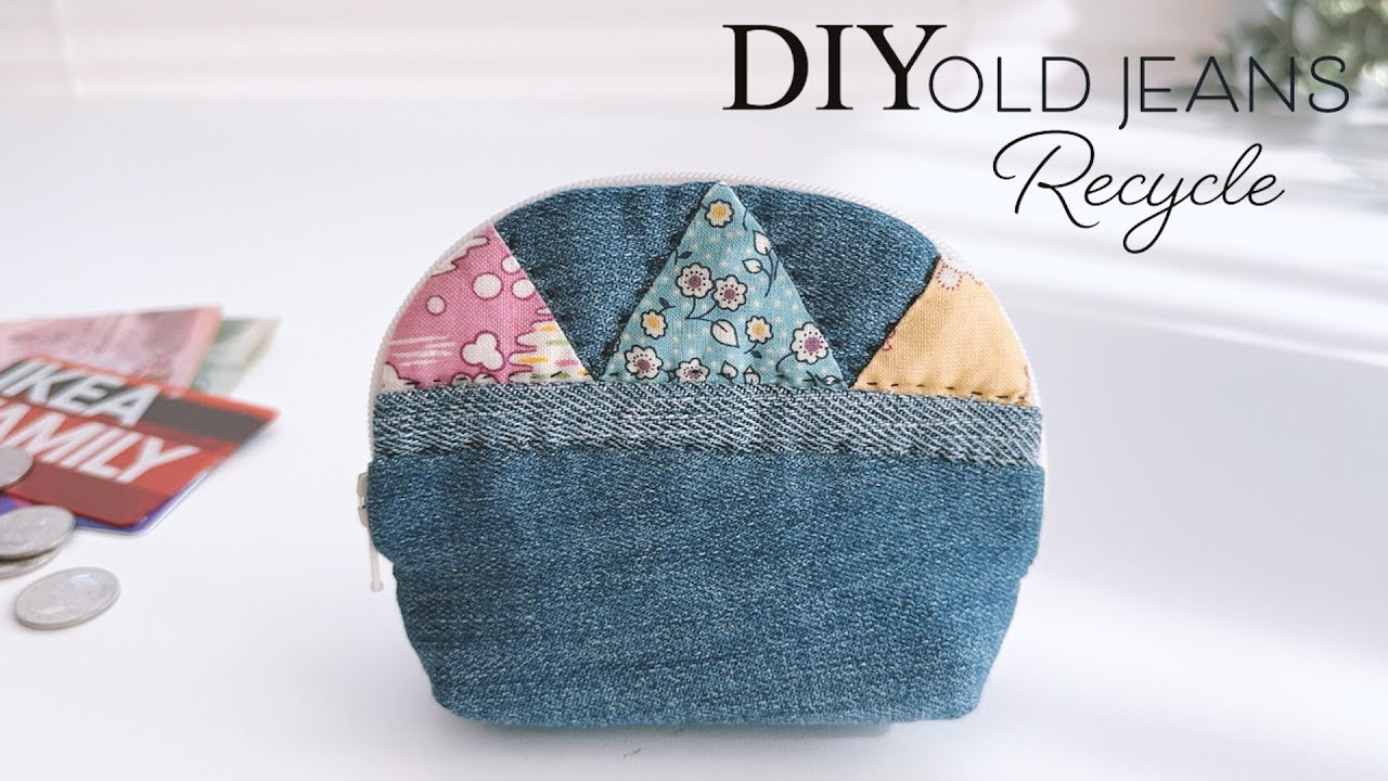 How to make recycled denim coin purse | sewing | easy | tutorial (ep303 ...