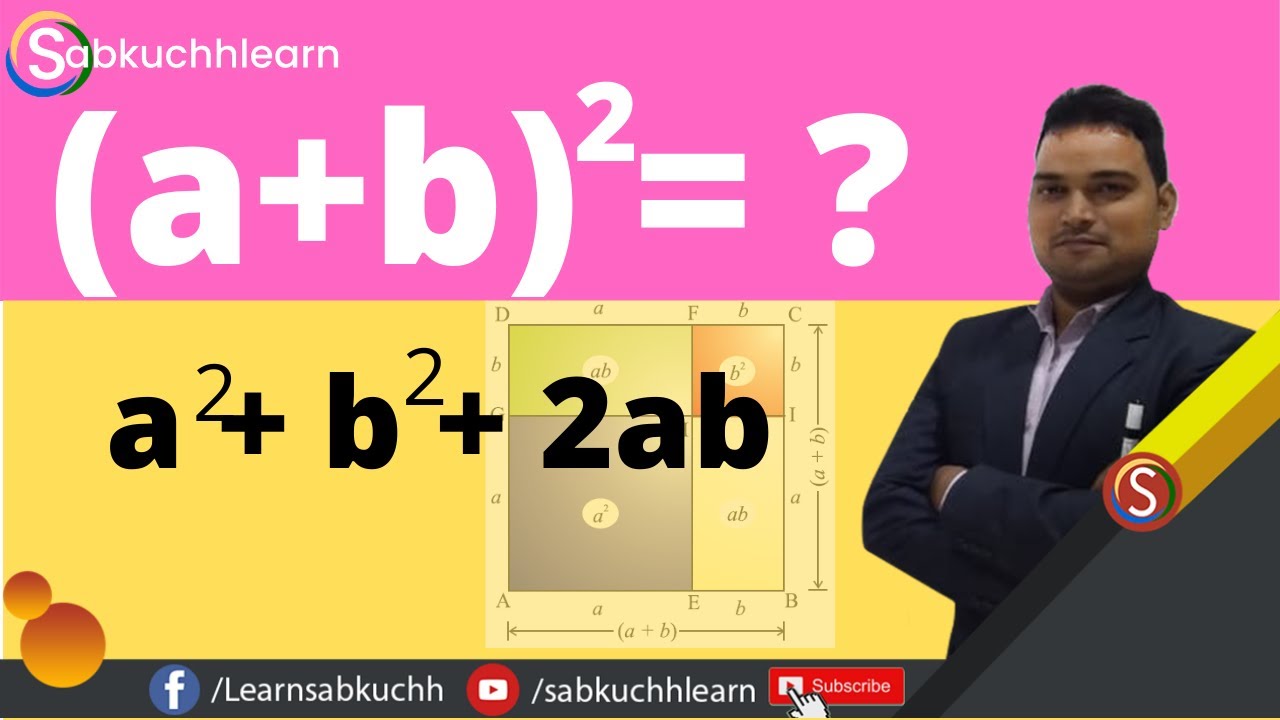 (A+B)² Formulas | A Plus B Whole Square Proof | Solve (a+b)^2 = a^2+b^2 ...