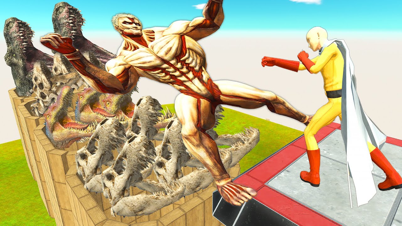ONE PUNCH MAN KICK MONSTERS INTO DINO PIPES - Animal Revolt Battle ...