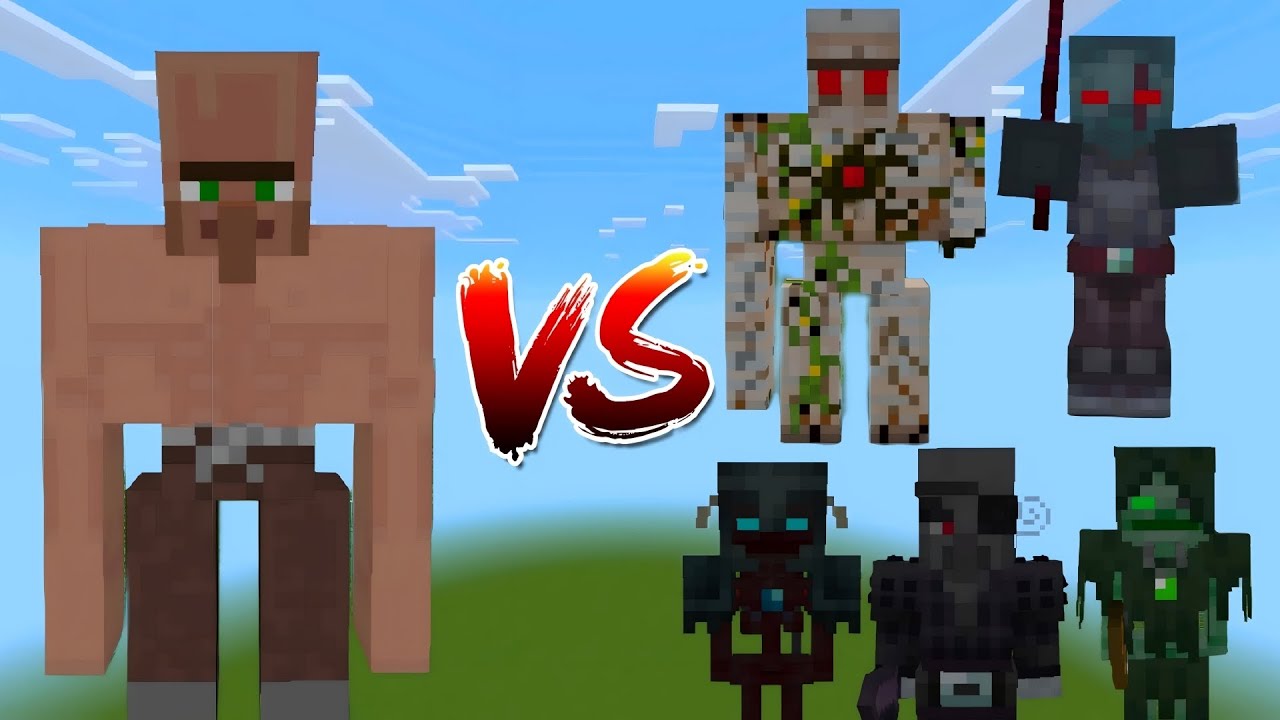 Cursed mobs VS villager golem , in Minecraft Pocket edition #minecraft ...