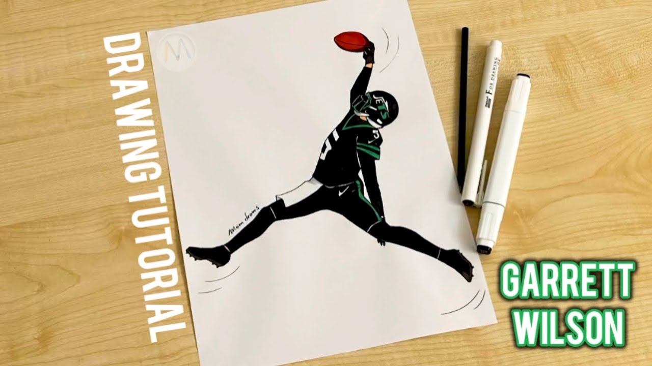 How to draw NFL player one handed catch / New York Jets / Garrett ...
