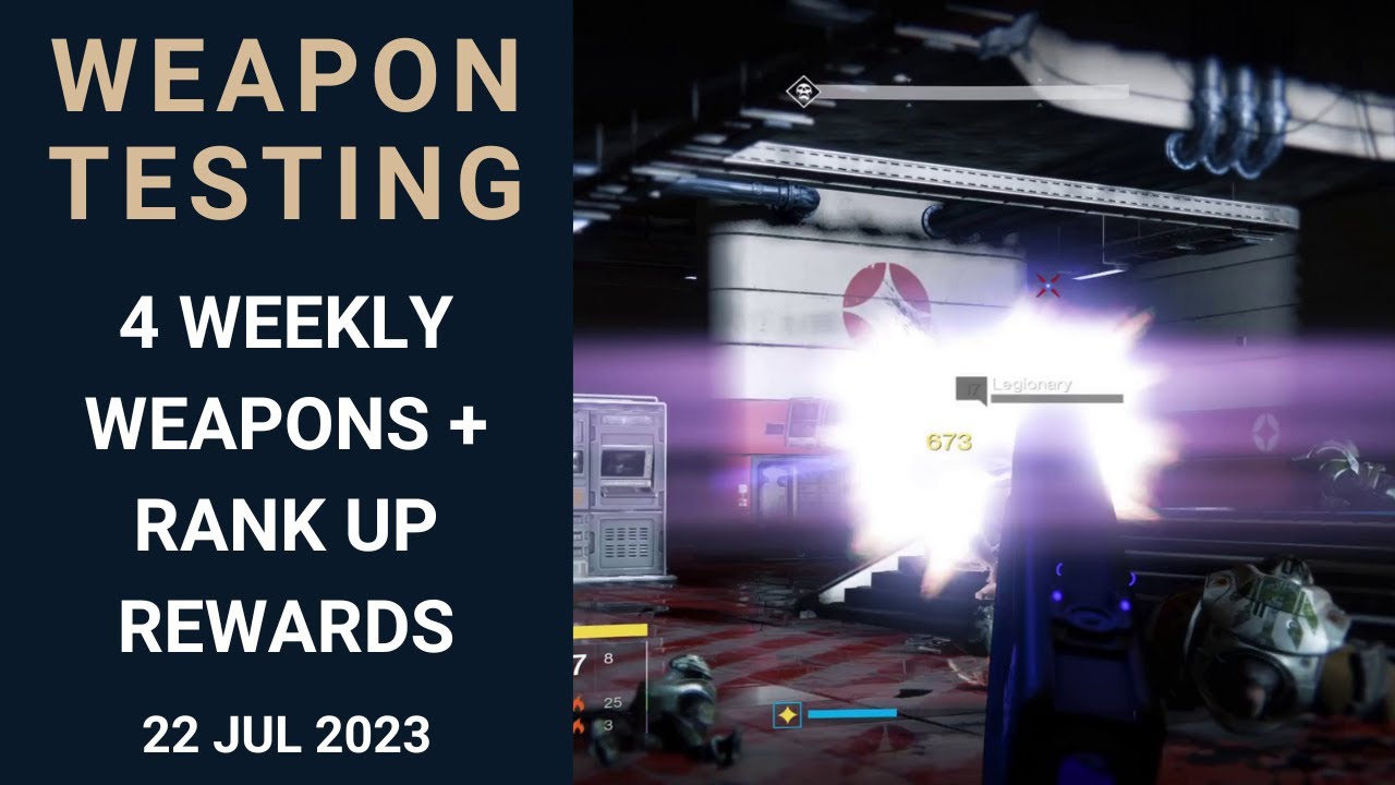 Destiny 1 - Weapon Testing - 4 Weapons tested + showing Gunsmith rank ...