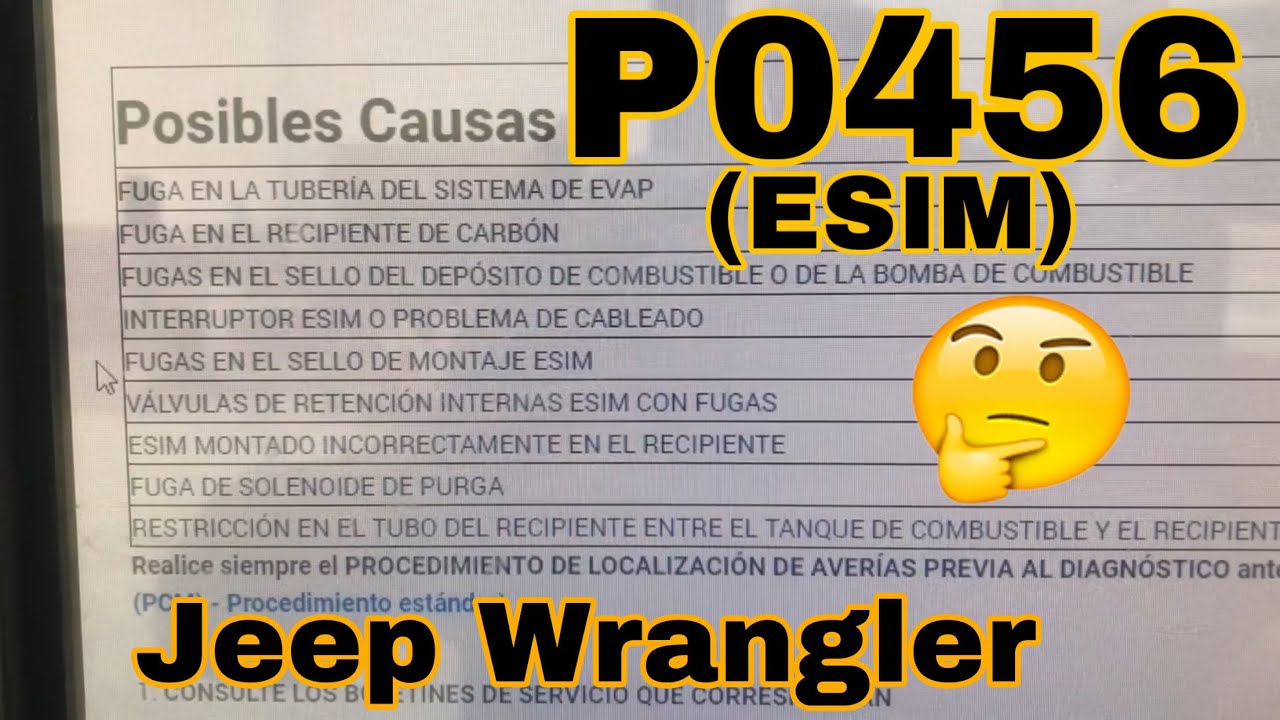 P0456 Jeep Wrangler (ESIM) - YouTube