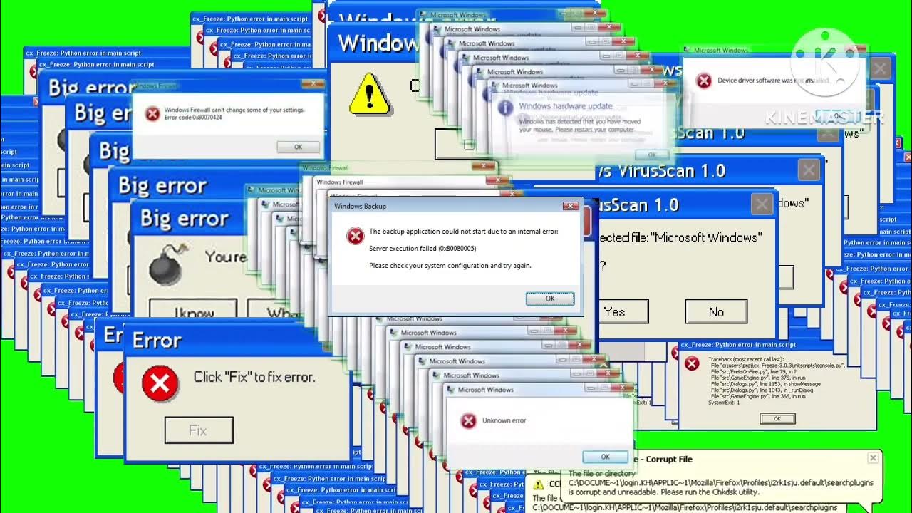 Windows error green screen 2 - YouTube