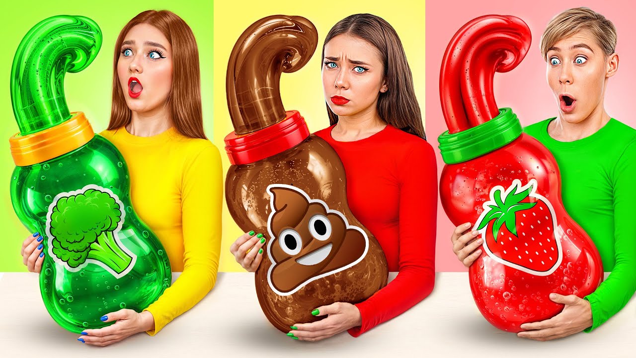 Food of The Same Colors Challenge | Funny Food Situations - YouTube