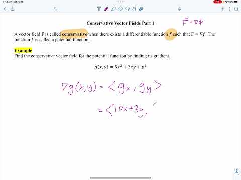 Calculus III - Unit 5 Section 1 - Conservative Vector Fields Part 1 ...