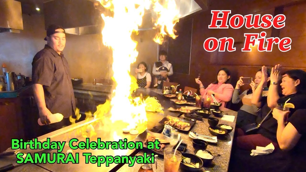 Samurai Teppanyaki 🔥 House on Fire - YouTube