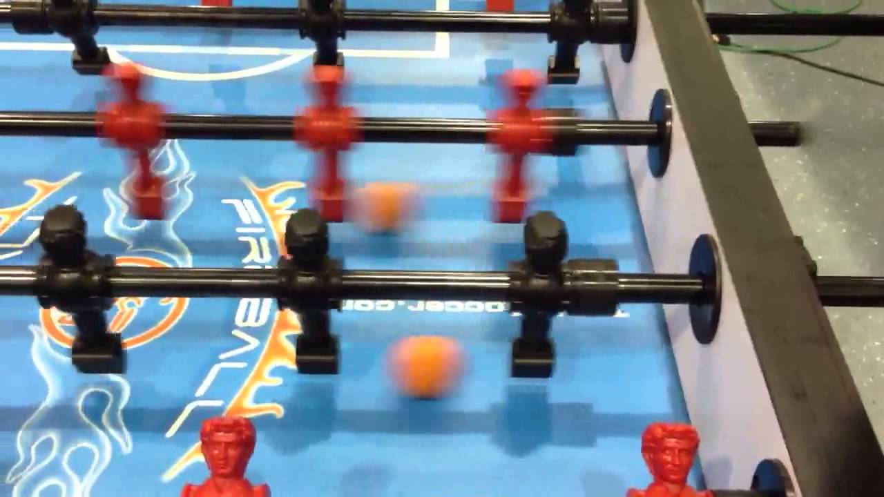 Foosball - Tic tac on fire ball table - YouTube