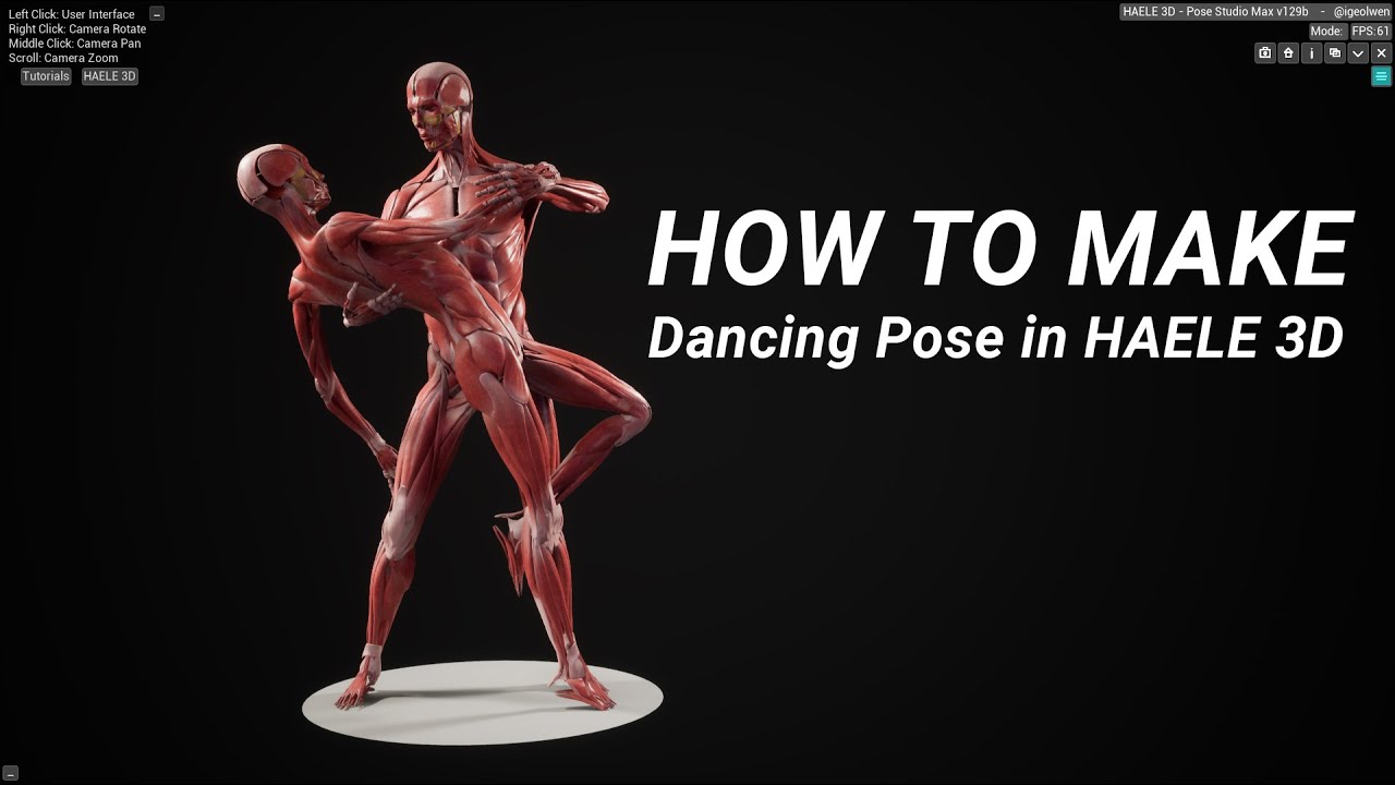 How to make a dancing couple drawing reference in HAELE 3D - YouTube