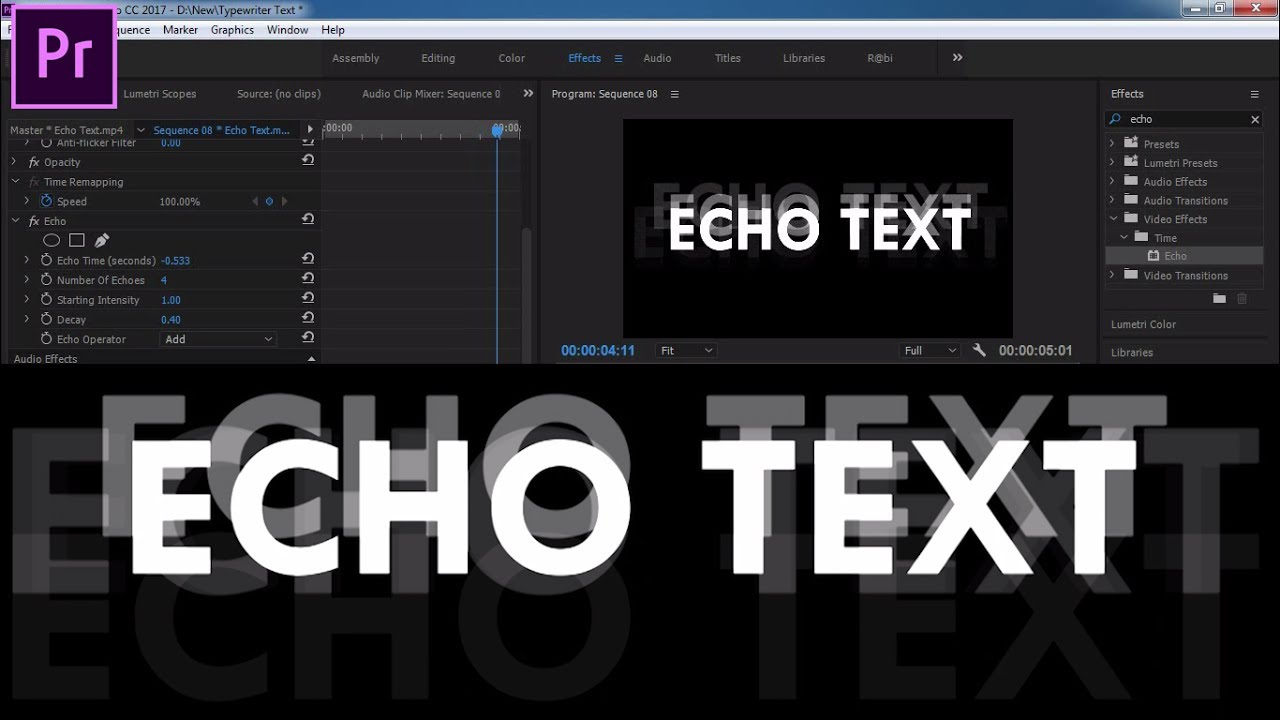 Adobe Premiere Pro CC 2017 Echo Text Animation YouTube adobe-premiere-pro-cc-2017-echo-text-animation-youtube