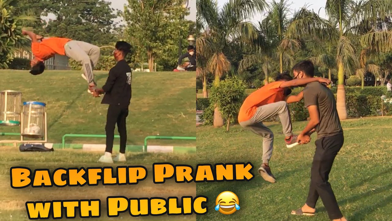 BackFlip prank with public 🤣 - YouTube