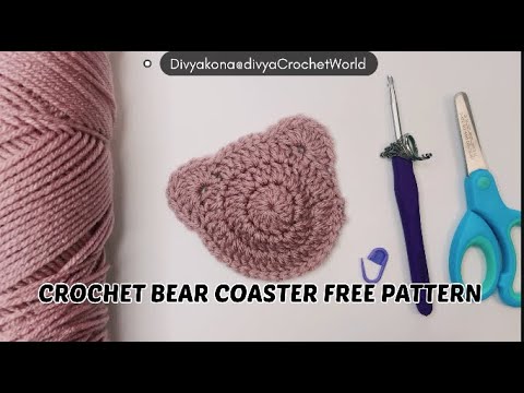 How to Crochet bear coaster free pattern, bear coaster, crochet ...