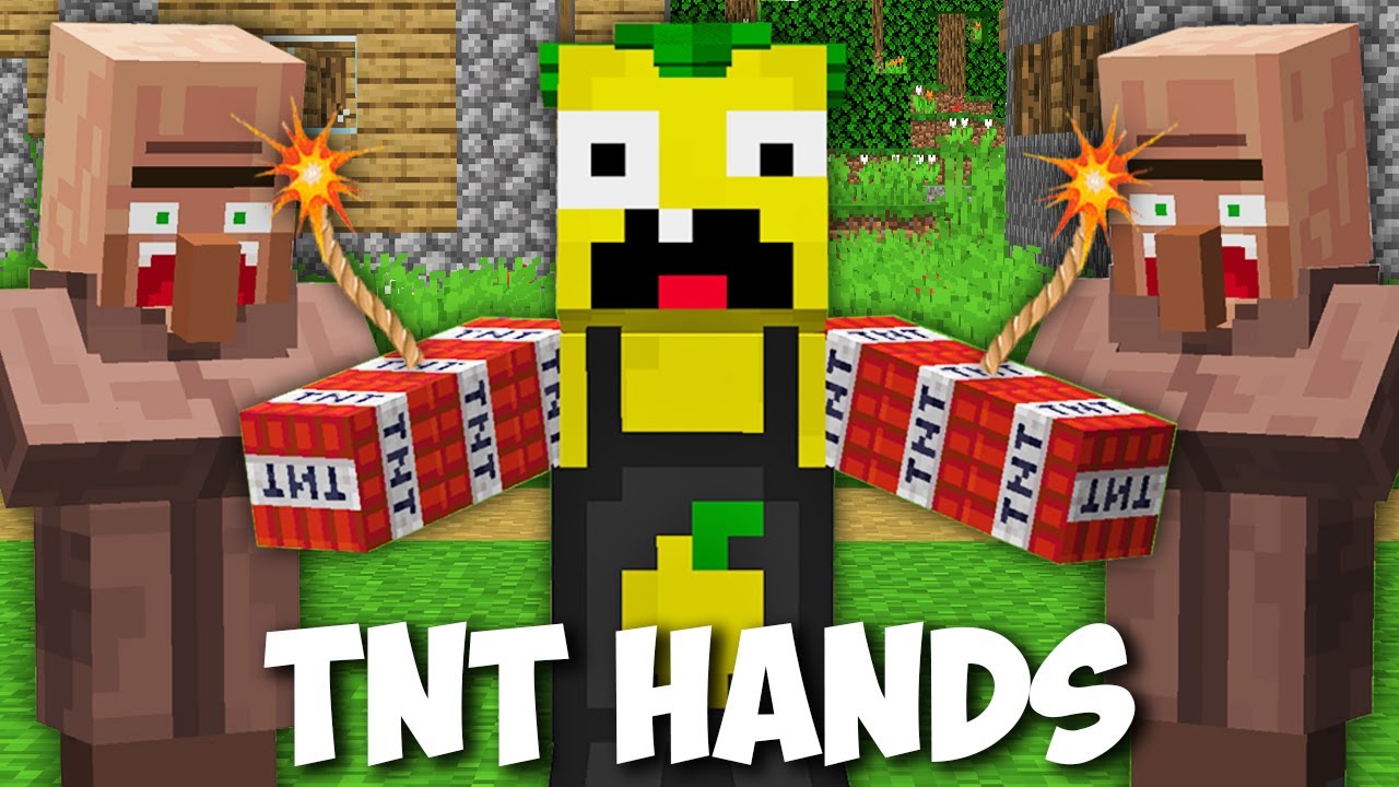 How do I SURVIVE WITH TNT HANDS in Minecraft ? SUPER TNT PRANK ! - YouTube