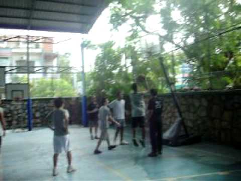 Basketball on slippery court - YouTube