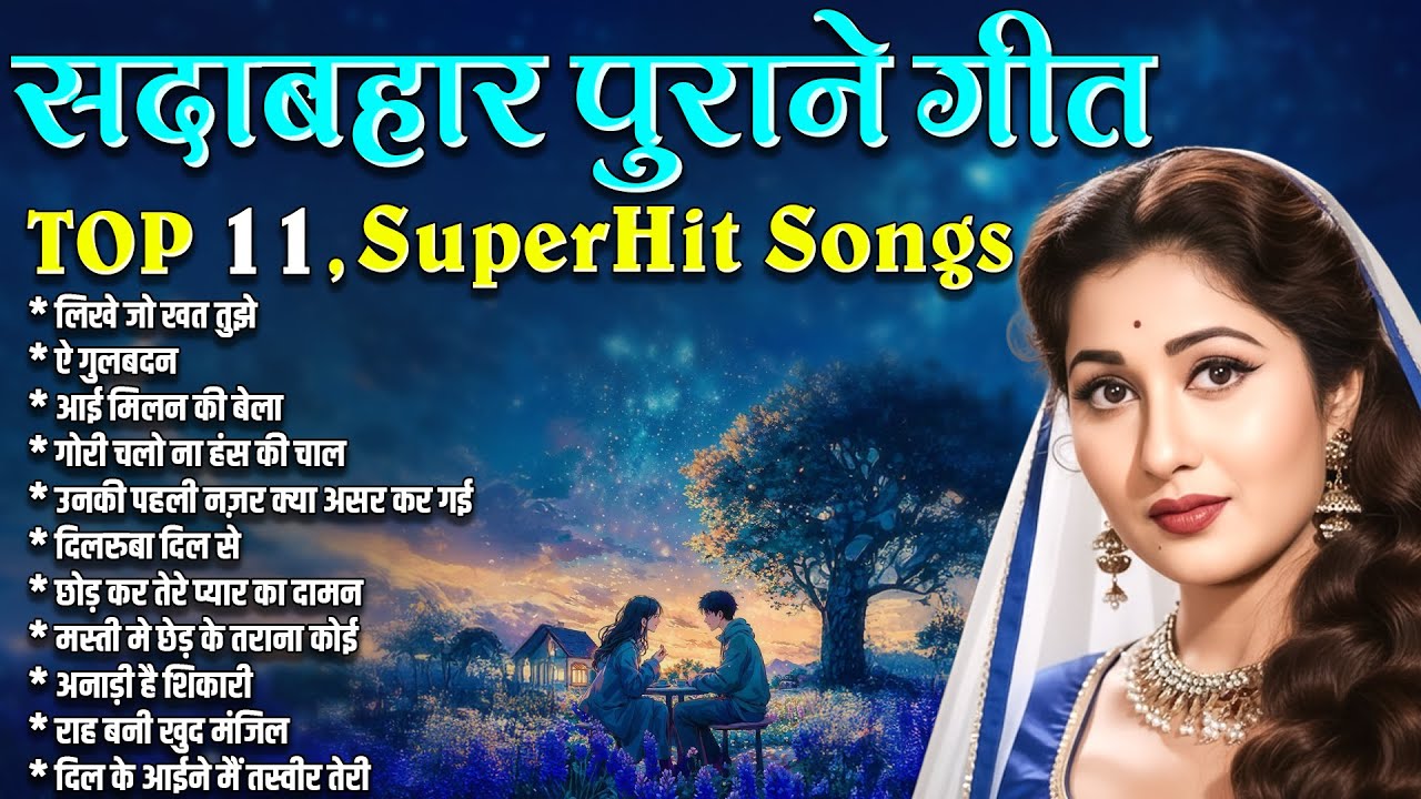 Top 11 Hindi Gaane | सदाबहार पुराने गीत | लिखे जो खत तुझे | ऐ गुलबदन ...