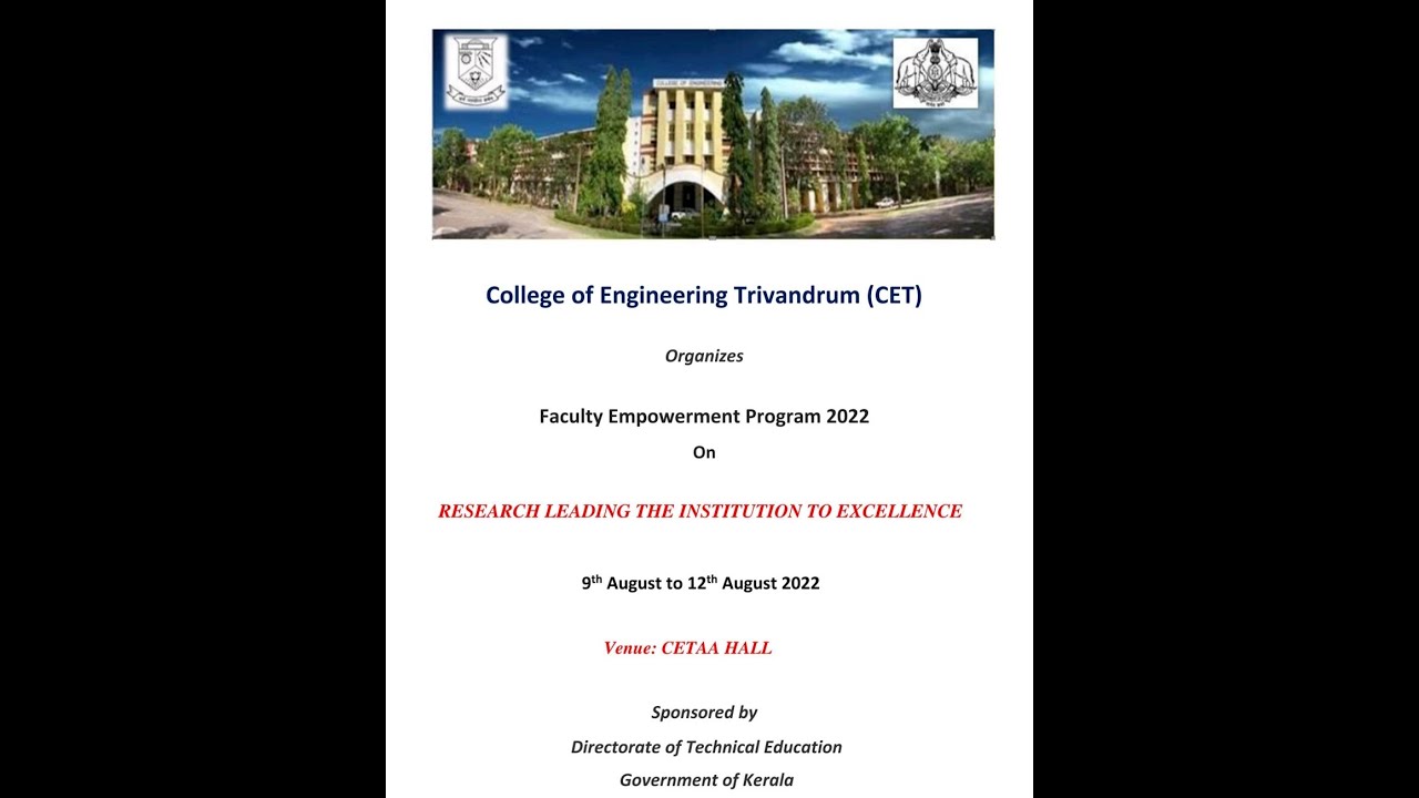 FACULTY EMPOWERMENT PROGRAM 2022 ON 11 TH AUGUST @ 9AM - YouTube