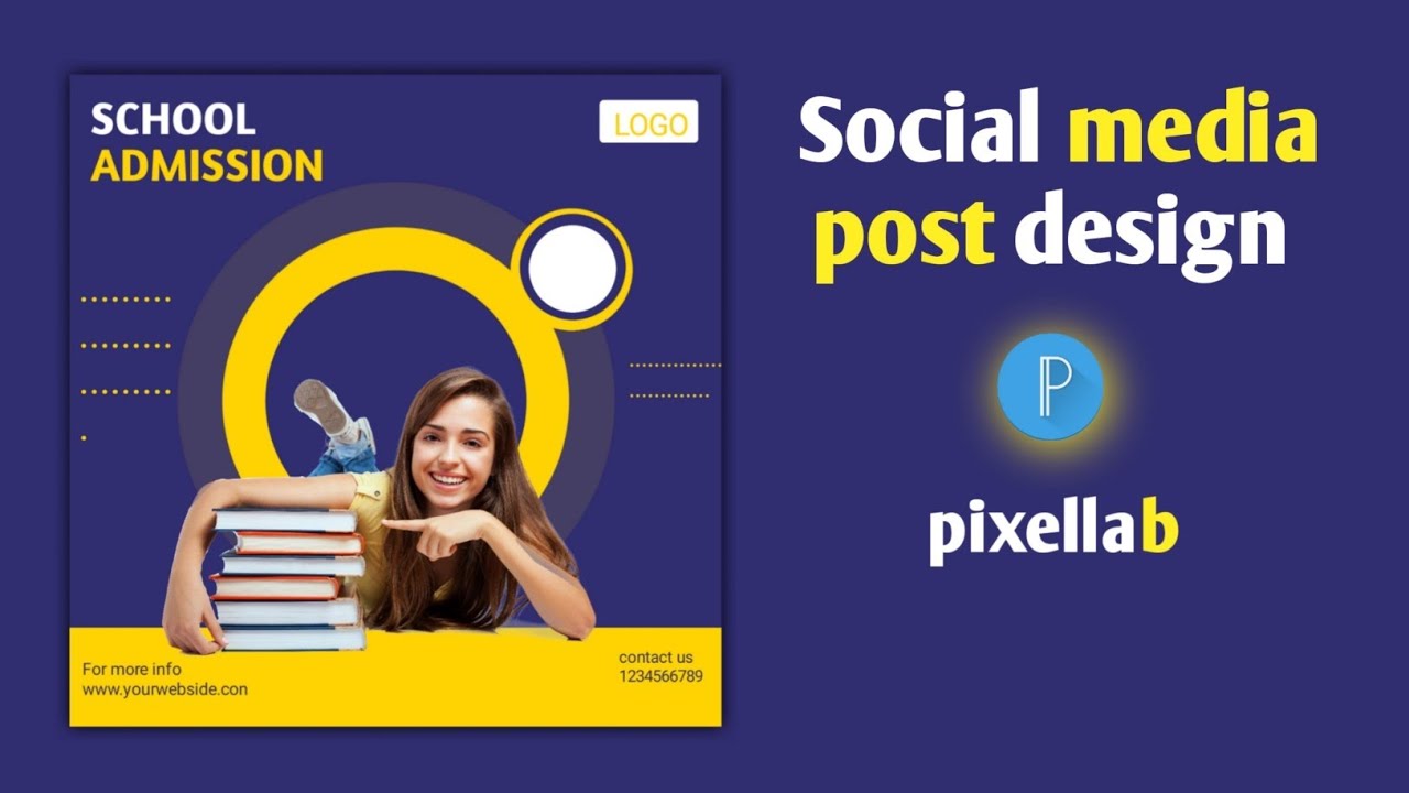 School Admission Template स्कूल प्रवेश टेम्पलेट Pixellab - YouTube