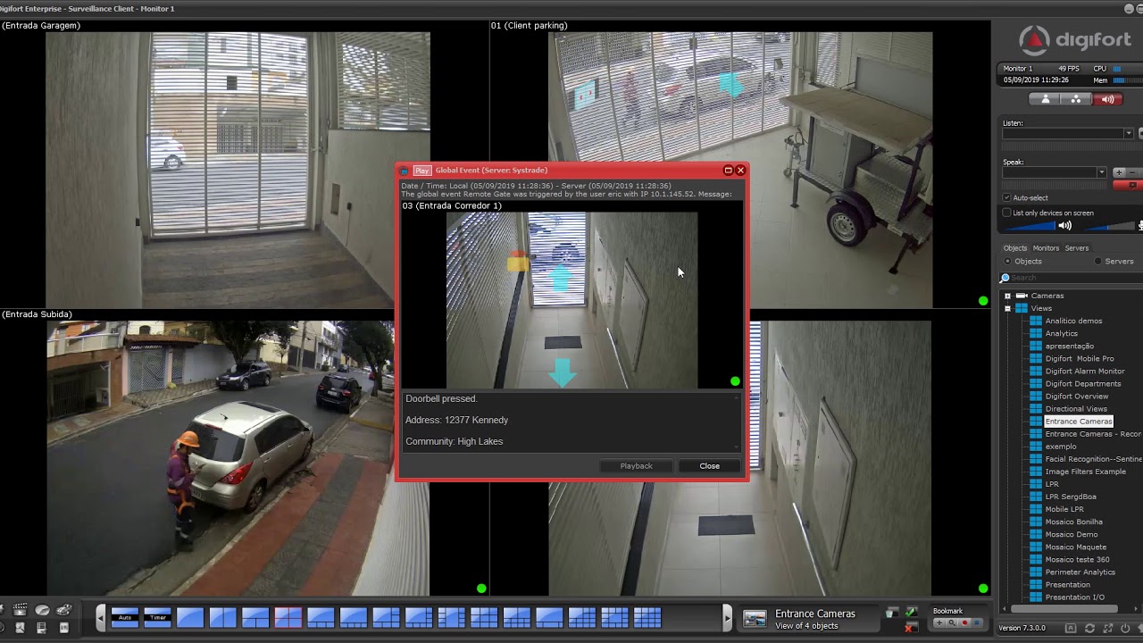 Digifort - Audio - Remote Gates - YouTube
