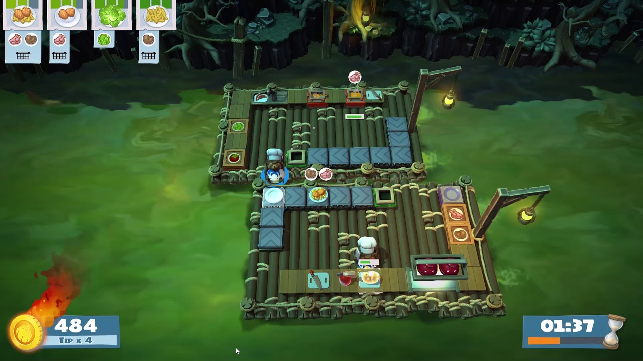 Overcooked 2 : Single Player 4 Star - Level 4-2 (Raccoon Chef) - YouTube