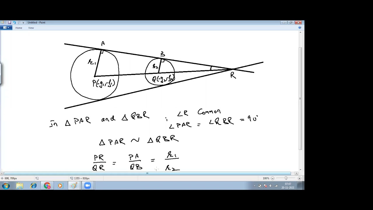 Circle Lect 11 Direct and Transverse Common Tangents - YouTube