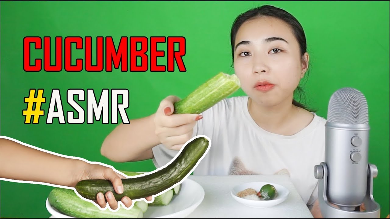 ASMR Eating Cucumber ( SOFT STICKY EATING SOUNDS) No Talking MUKBANG ...