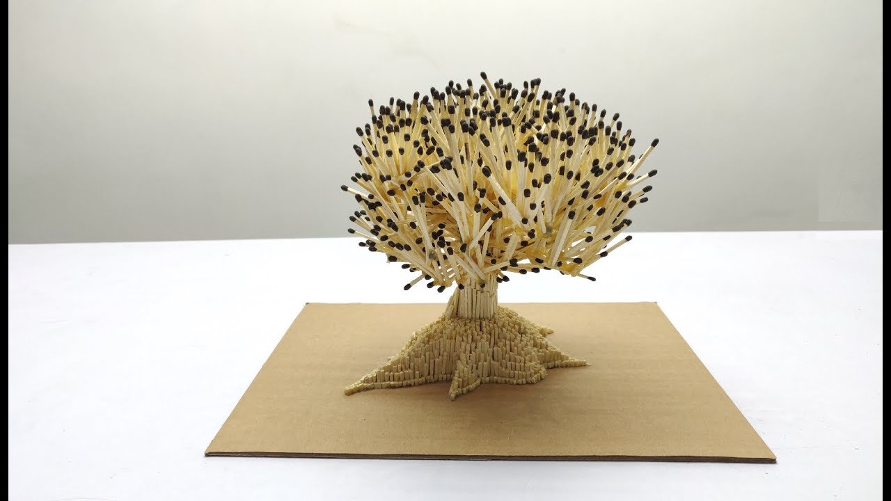 How to make A Tree From Matchsticks - YouTube