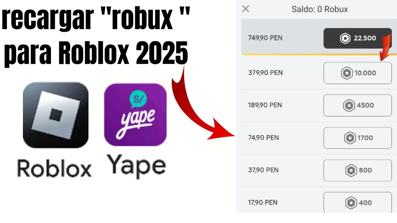 COMO RECARGAR ROBUX PARA ROBLOX CON YAPE ACTUALIZADO - YouTube
