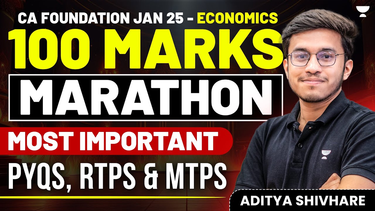 100 MARKS MARATHON - MOST IMPORATANT PYQS, RTPS AND MTPS | CA ...