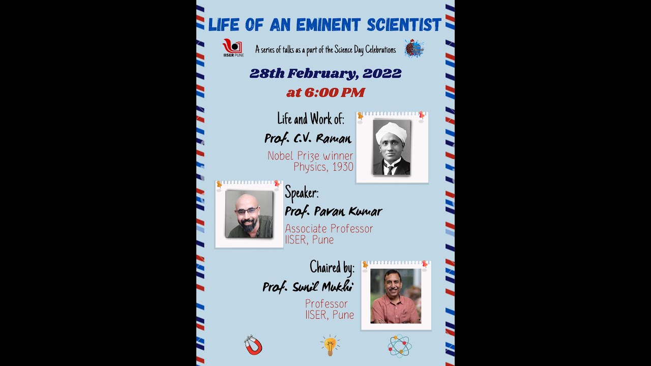 Life of an Eminent Scientist-Prof C V Raman | Dr G V Pavan Kumar - YouTube