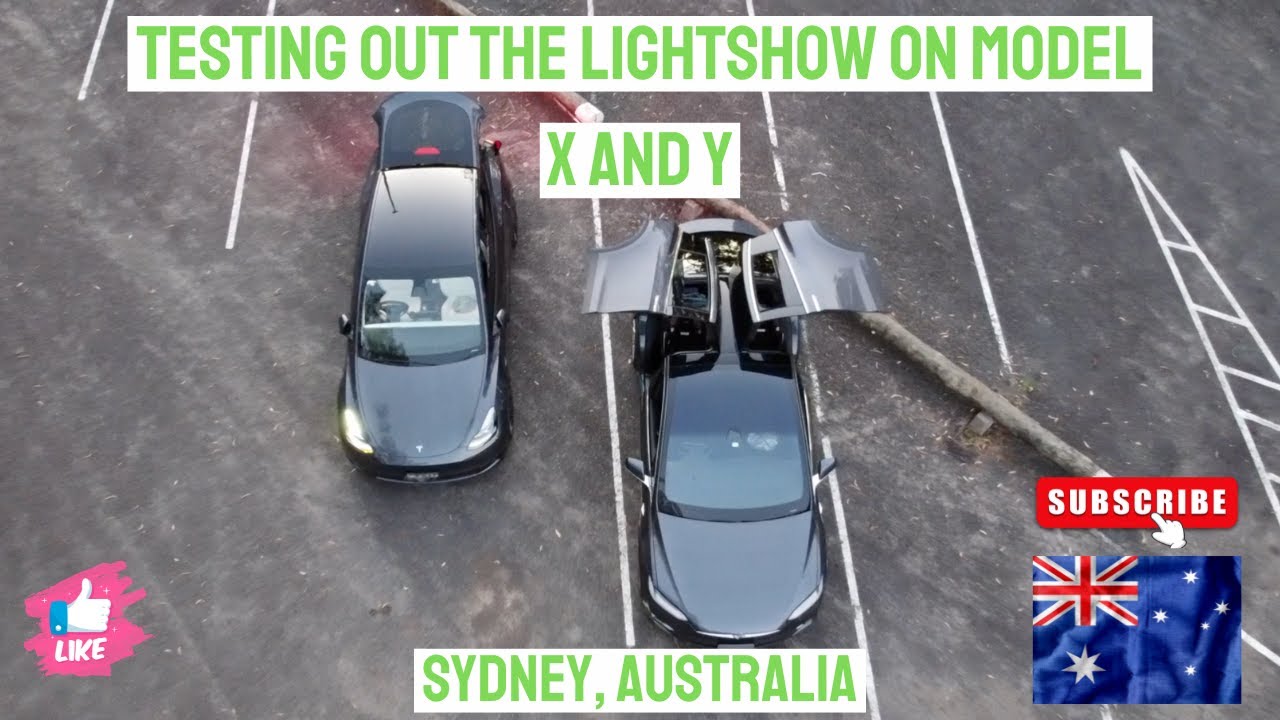 Testing out the original Tesla light shows - Model X and Y - December ...