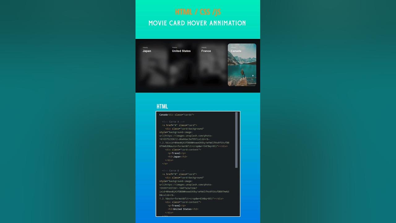 Movie Card Hover Annimation Effects Using In Html Css Project Html Css Js Webdeveloper 