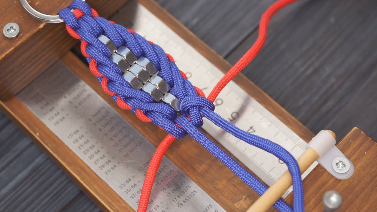 Rhombus Hex Nuts Paracord keychain - YouTube