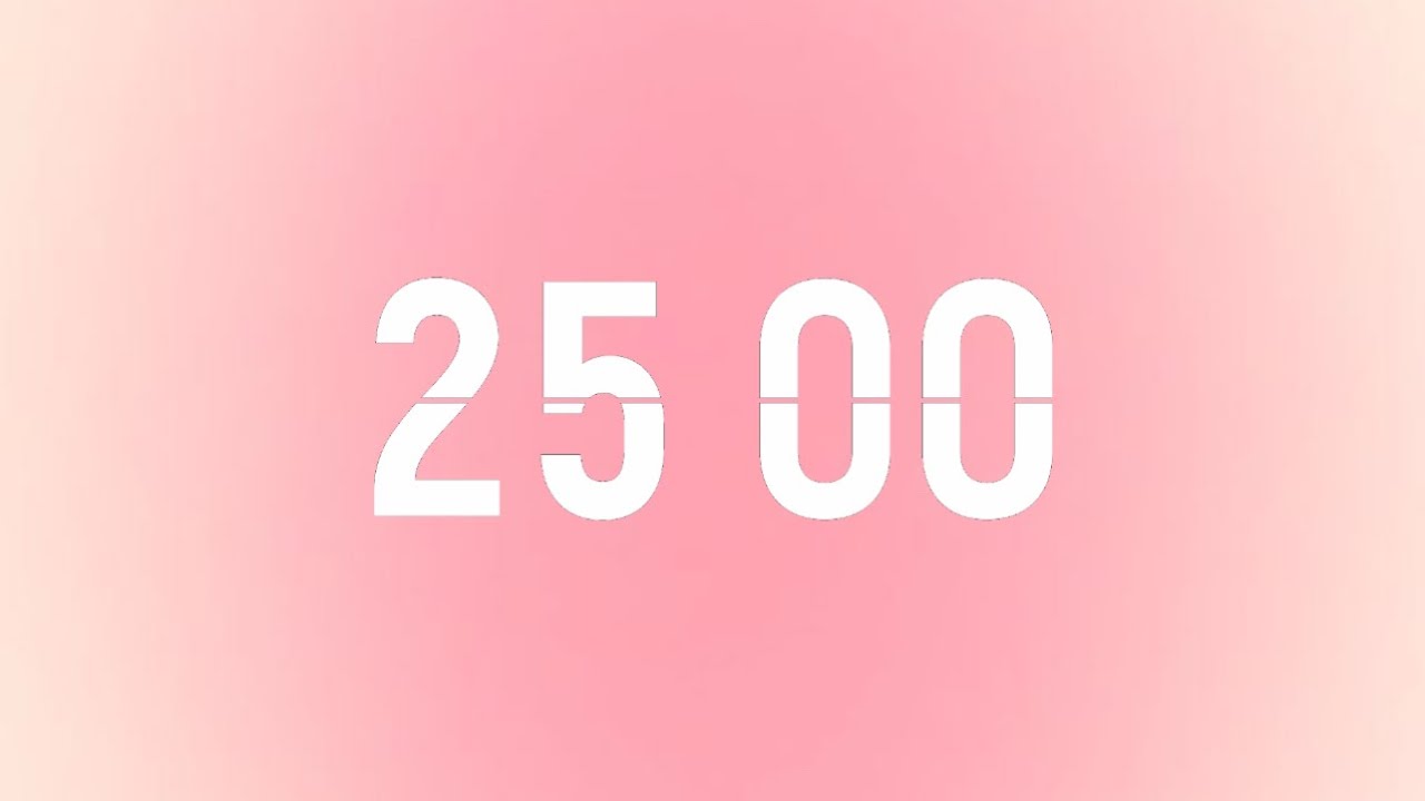25 minutes Countdown Timer 🌷 Flip Clock with Simple Beeps 🔔 - YouTube
