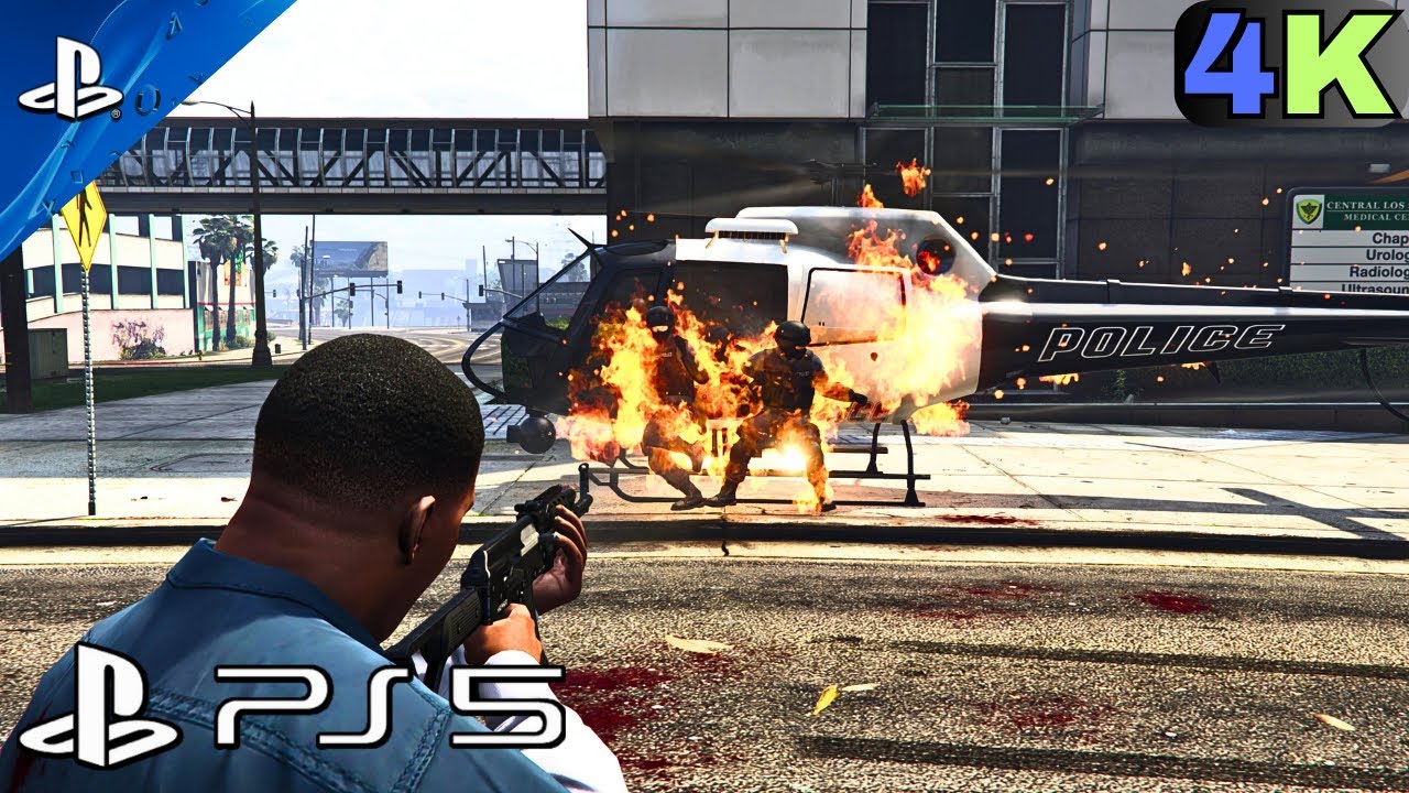(PS5) GTA 5 Slow Motion AIM VS POLICE + Incendiary Bullets || [4K HDR ...
