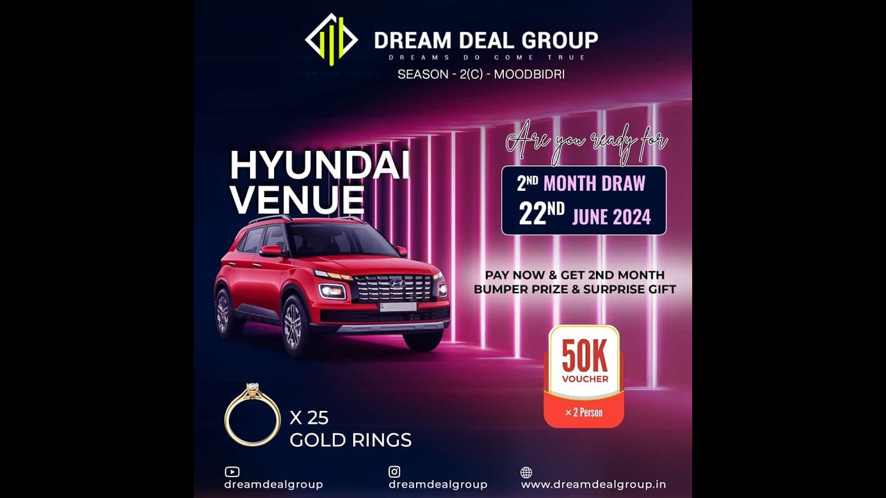 MOODBIDRI SEASON-2 [C] || 2ND MONTH DRAW || Hyundai venue || Dream Deal ...
