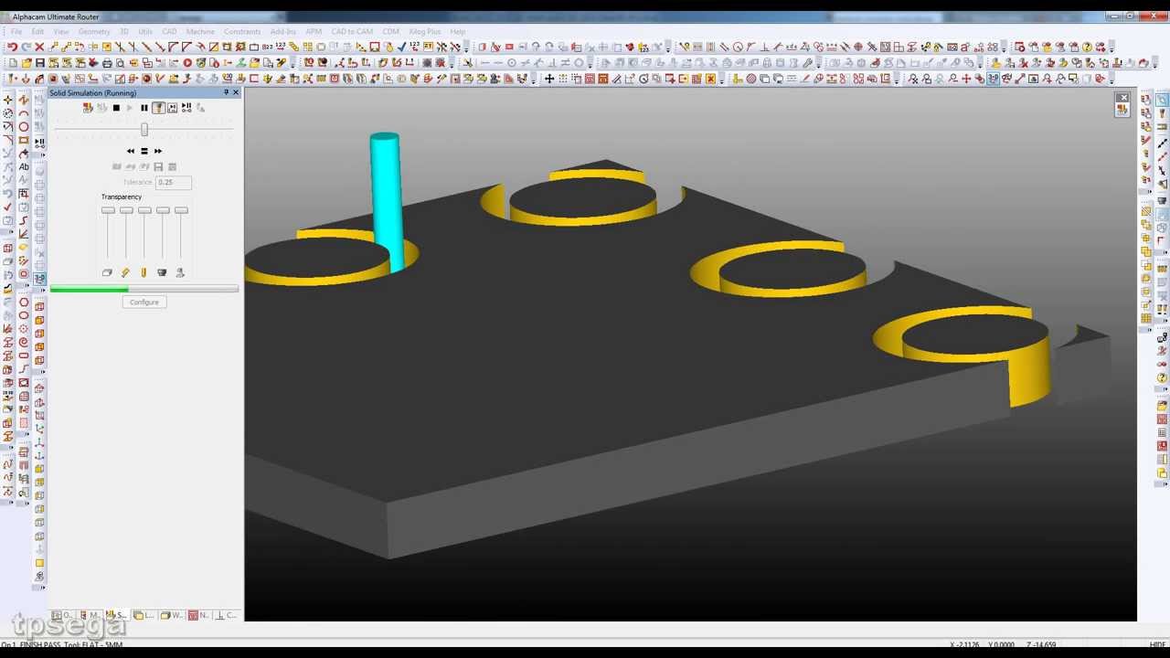 alphacam - варианты обработки по контуру - YouTube