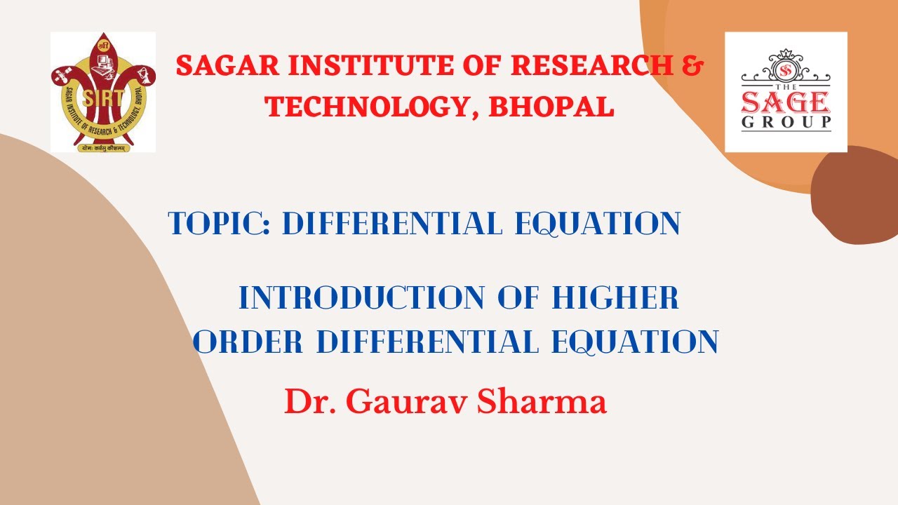 Introduction of Higher Order Linear Diff Equation - YouTube